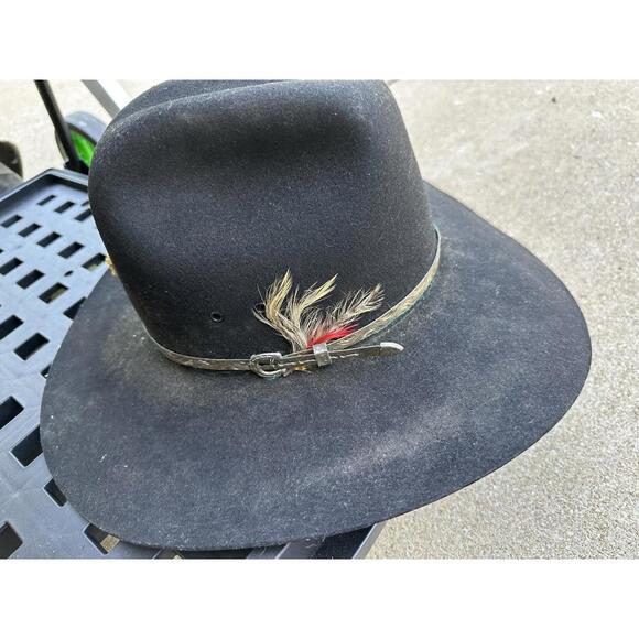 Stetson | Other | Vintage Worn Stetson Cowboy Hat Sterling Had Band ...